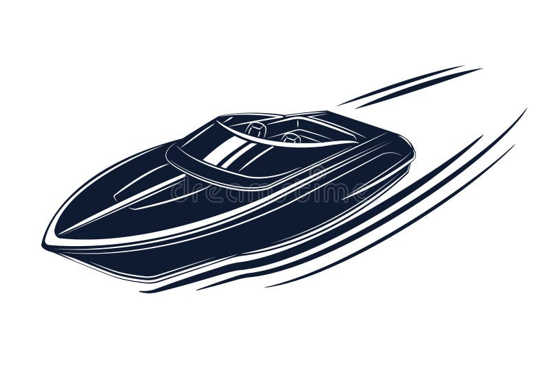 Speedboot geïsoleerd stock illustratie. Illustration of roeien - 271736607