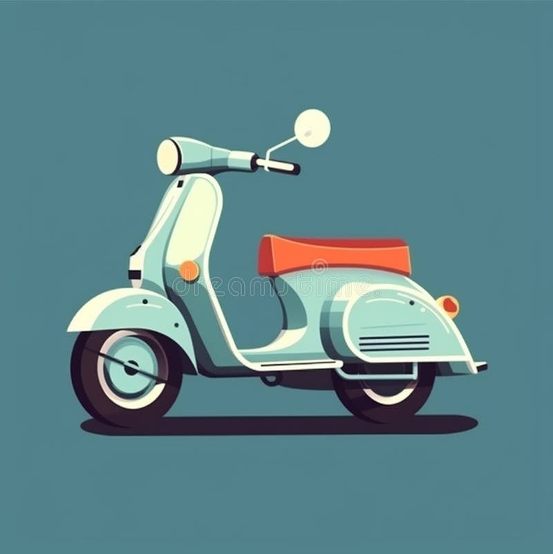 Cartoon Motorbike Illustration Stock Illustration - Illustration of ...