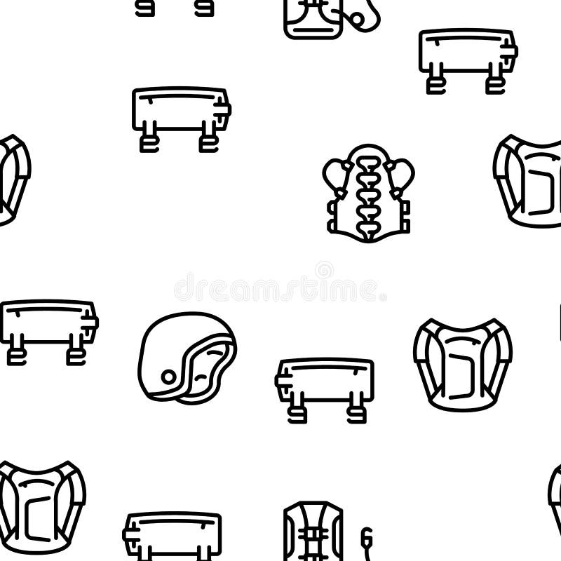 Motorcycle Accessories Biker Vector Seamless Pattern Stock Vector ...