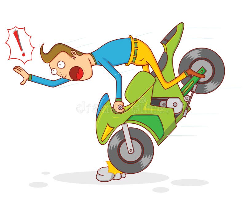 Motorcycle accident stock vector. Illustration of humor - 40362932