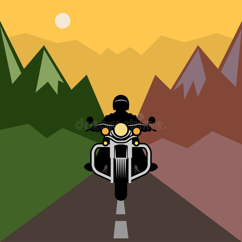Motorcycle Adventure Poster Stock Vector - Illustration of motorway ...