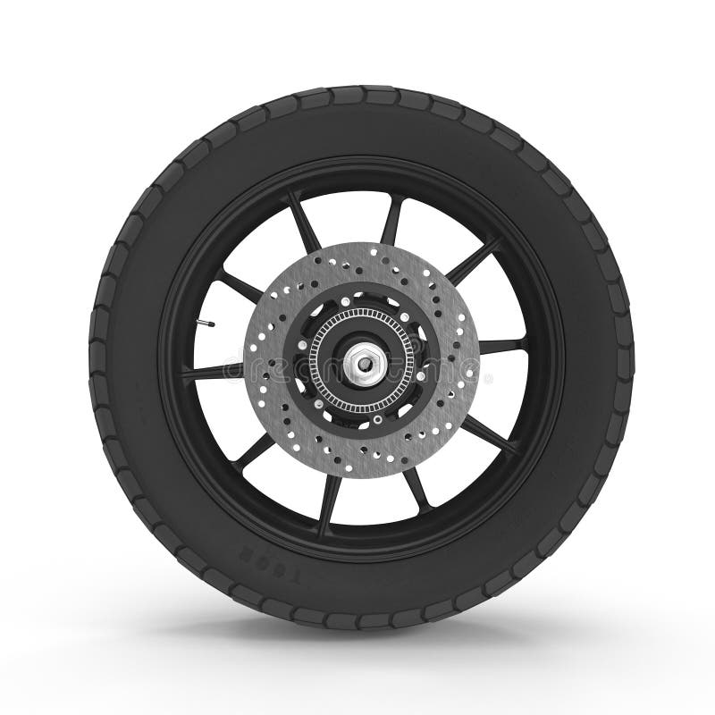 Detailed Drawing of Motorcycle Wheel. Realistic Image of Detail of Bike ...