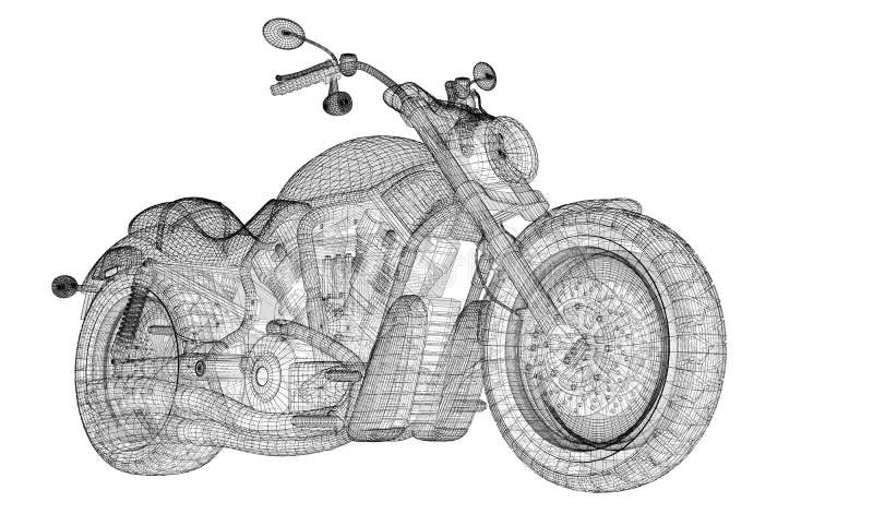 3D Motorcycle Front Side View Stock Illustration - Illustration of ...