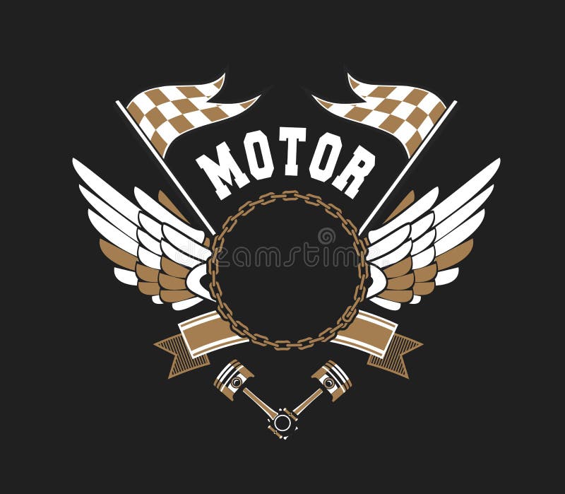 Motorcycle ribbon emblem stock vector. Illustration of reomont - 61643390