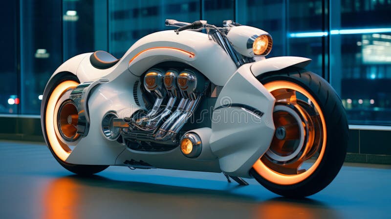 Motorcycle of a Beautiful Transportation with Futuristic Design. AI ...