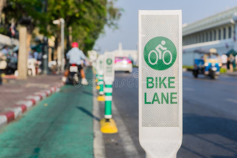 Motorcycle in the Bike Lane Stock Photo - Image of leisure, ride: 50999342