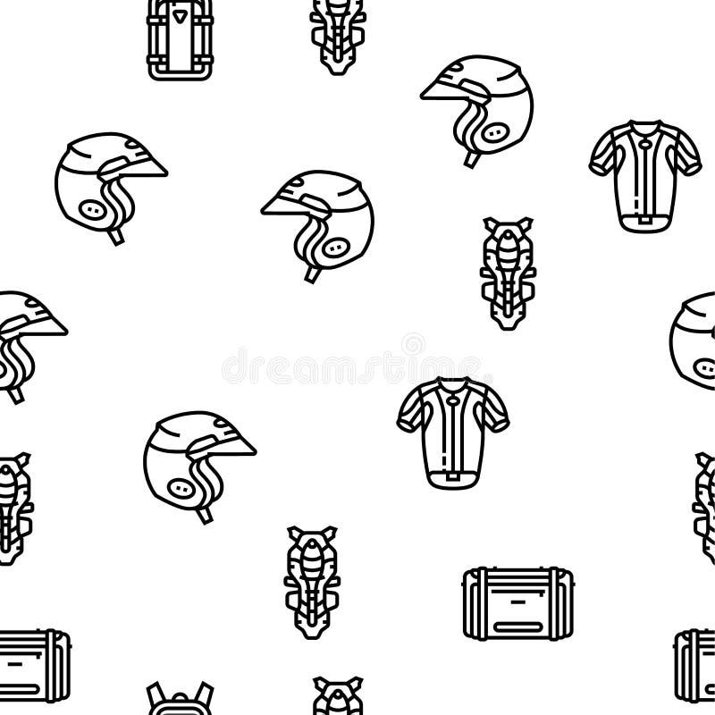 Motorcycle Bike Motor Sport Vector Seamless Pattern Stock Illustration ...