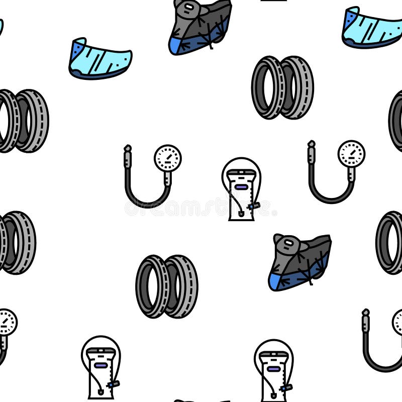 Motorcycle Bike Motor Sport Vector Seamless Pattern Stock Vector ...