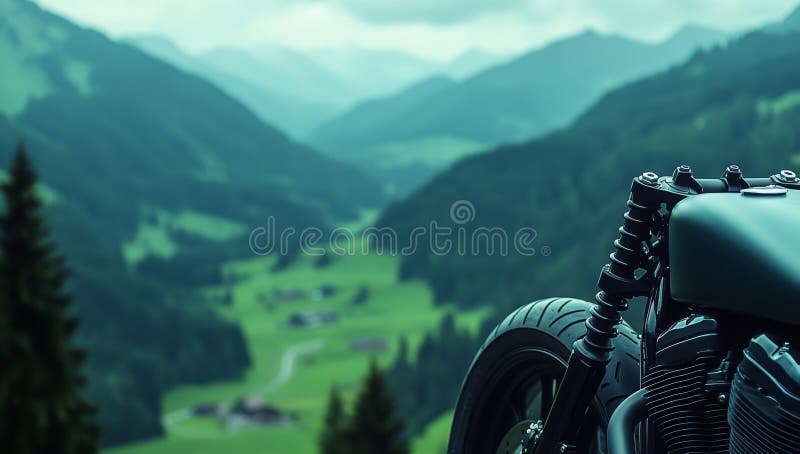 A Motorcycle that is Black in Color is Depicted from Two Distinct ...