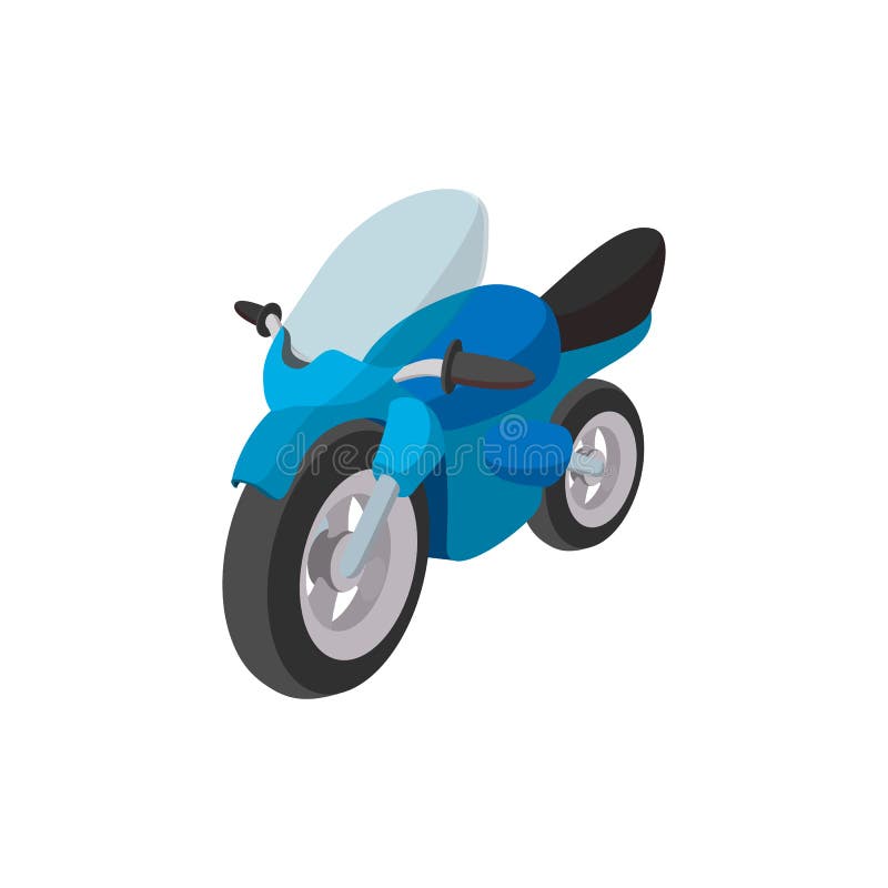 Motorcycle Blue Icon Cartoon Stock Vector - Illustration of icon ...