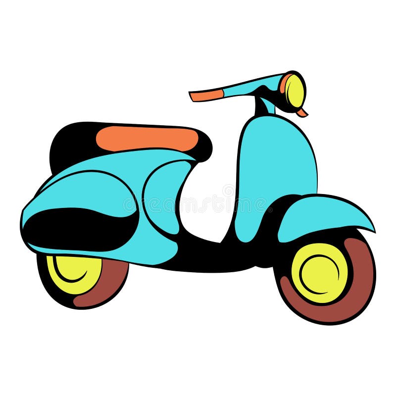 Motorcycle Blue Icon Cartoon Stock Vector - Illustration of icon ...