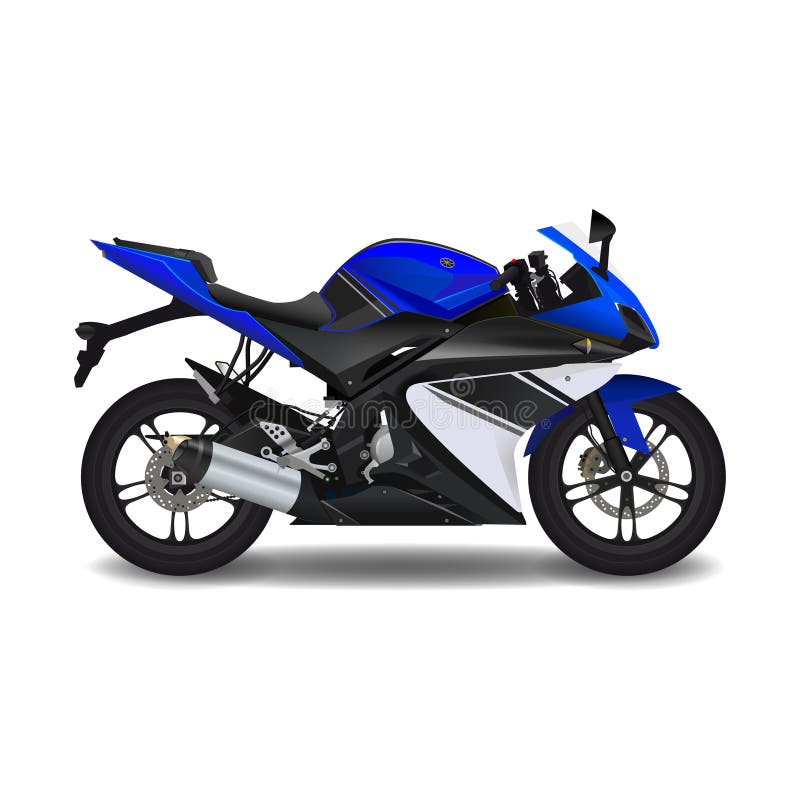 Motorcycle, Blue Sport Bike Stock Illustration - Illustration of drive ...
