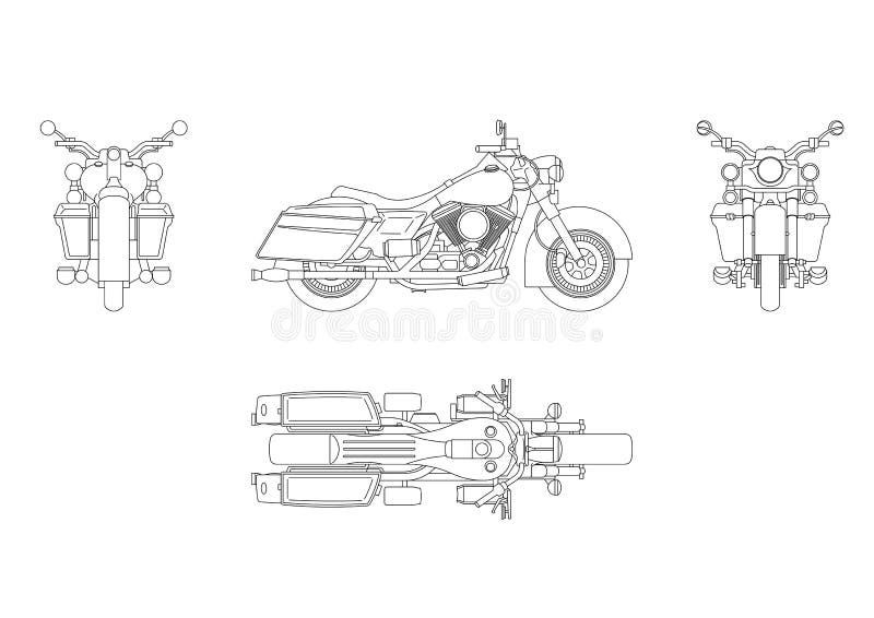 Motorcycle Blueprint Stock Illustrations – 391 Motorcycle Blueprint ...