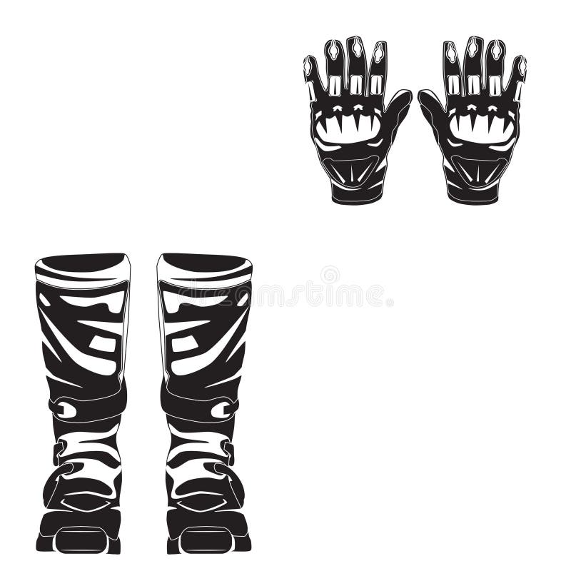 Motorcycle Boots Vector Flat Illustration Stock Vector - Illustration ...