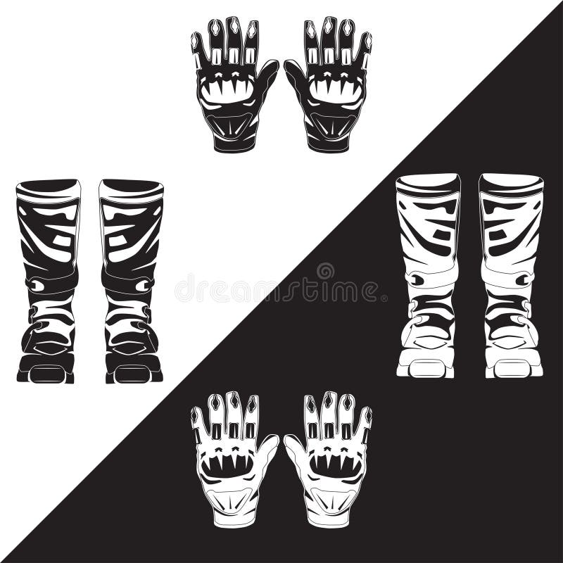 Motorcycle Boots Vector Flat Illustration Stock Vector - Illustration ...