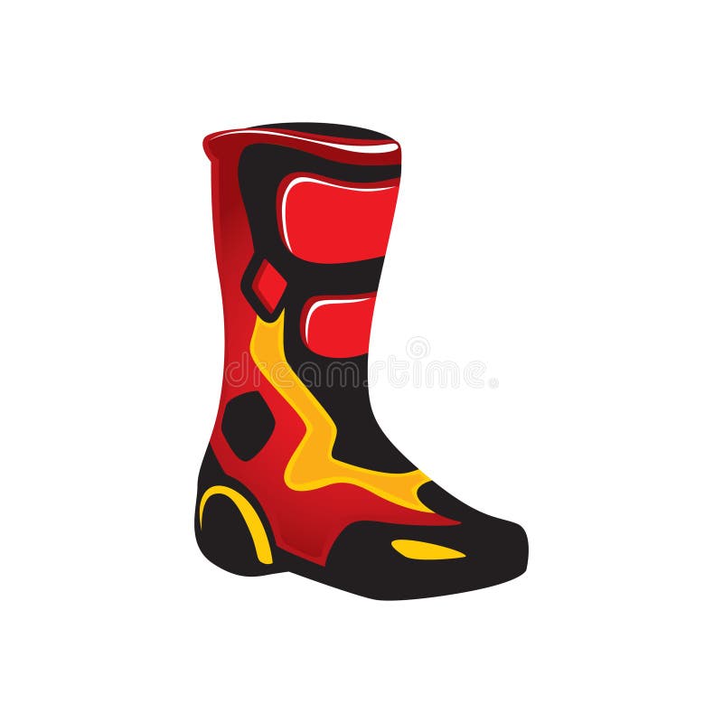 Motorcycle Boots Vector Flat Illustration Stock Vector - Illustration ...