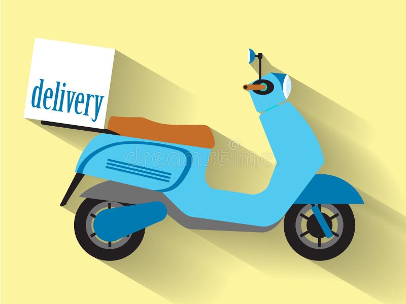 Motorcycle Box Transportation Delivery Shipping Stock Vector ...