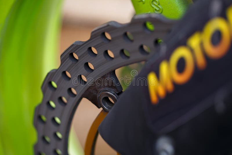 Motorcycle brake disc stock photo. Image of green, stop - 40670104