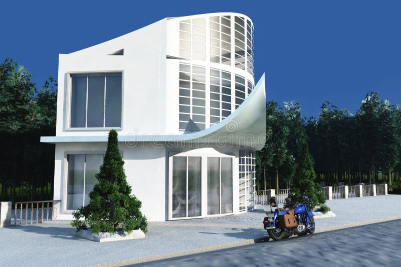 Motorcycle Beside Building Picture. Image: 10025328