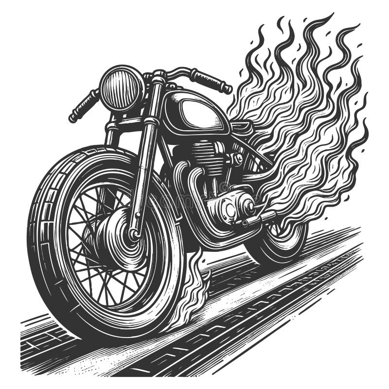 Motorcycle Burnout with Smoke Clouds Vector Stock Vector - Illustration ...
