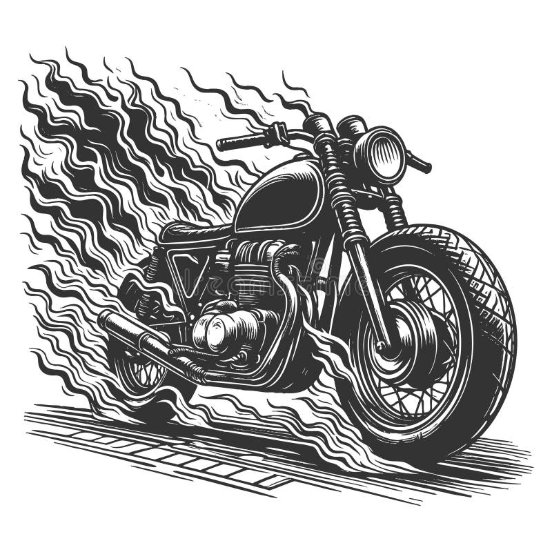 Motorcycle Burnout with Smoke Clouds Vector Stock Illustration ...