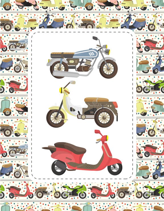Motorcycle card stock vector. Illustration of autocycle - 18845853