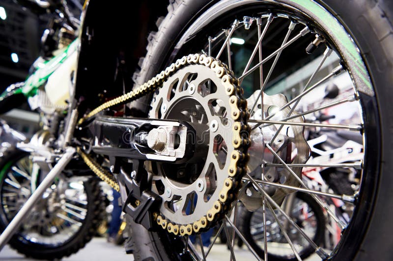 Motorcycle Chain and Rear Drive Sprocket Stock Image - Image of sport ...