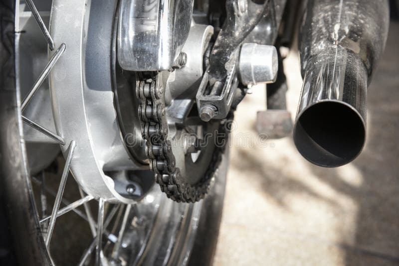 Motorcycle Chain and Rear Sprocket Stock Photo - Image of moto ...