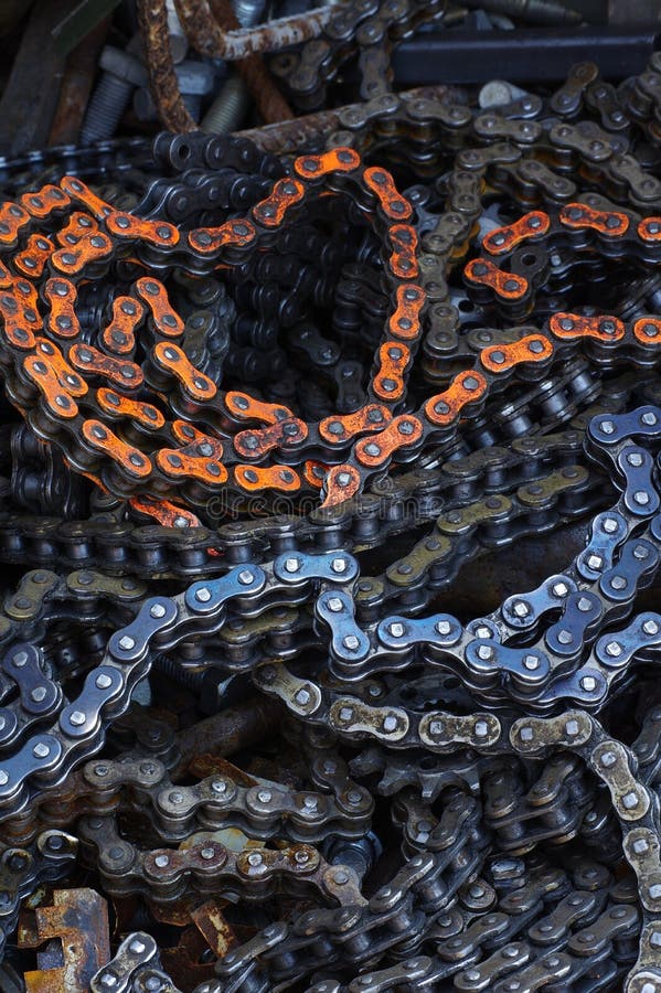 Motorcycle Chains and Sprockets of Rear Wheel on Cement Floor ...