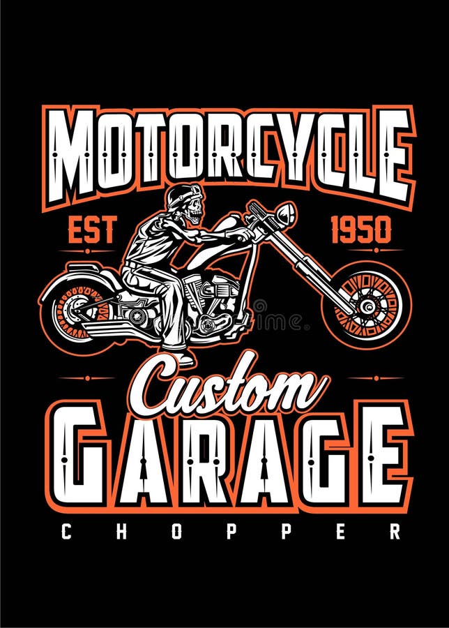 MOTORCYCLE CHOPPER.cdr stock vector. Illustration of fear - 222849286