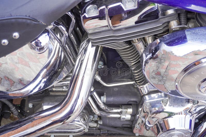 Motorcycle Close-up from Different Sides, Separate Parts of the ...