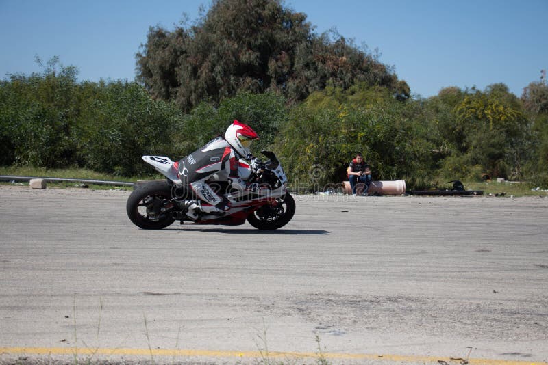 Motorcycle on a Race Track on a Training Day B.b Editorial Stock Image ...