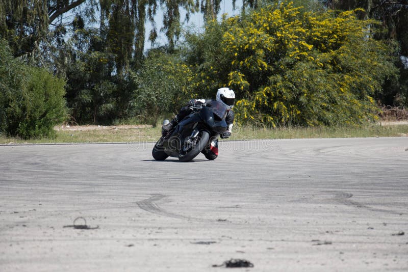 Motorcycle on a Race Track on a Training Day B.b Editorial Stock Image ...