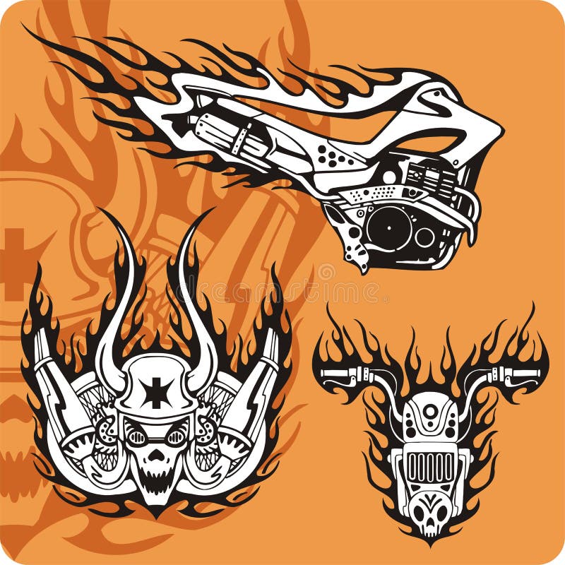 Flaming motor stock vector. Illustration of drive, school - 64600503