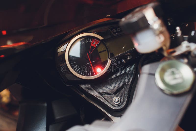 Motorcycle Control Panel with Speedometer Dashboard in Motorcycle ...