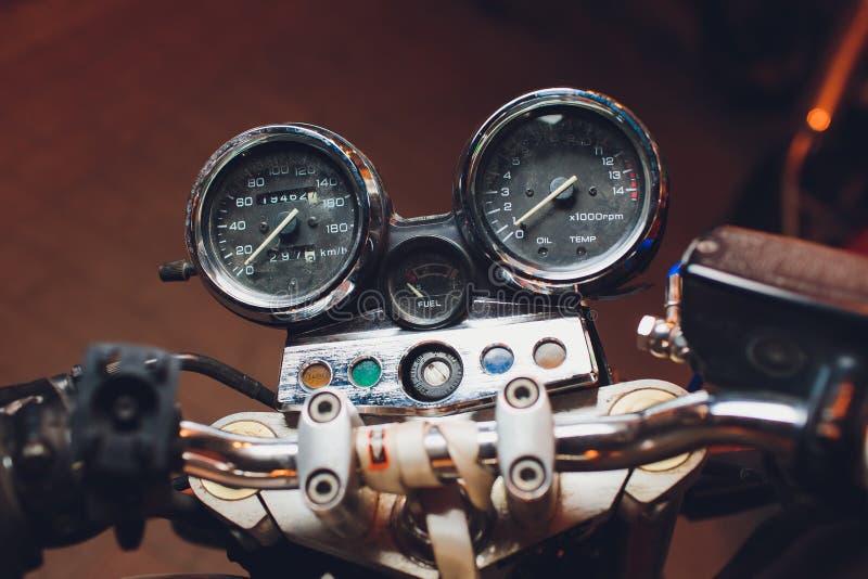 Motorcycle Control Panel with Speedometer Dashboard in Motorcycle ...