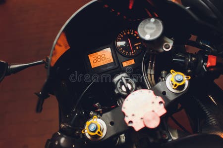 Motorcycle Control Panel with Speedometer Dashboard in Motorcycle ...