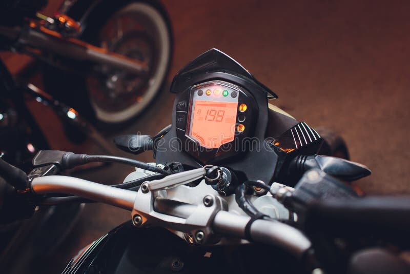 Motorcycle Control Panel with Speedometer Dashboard in Motorcycle ...