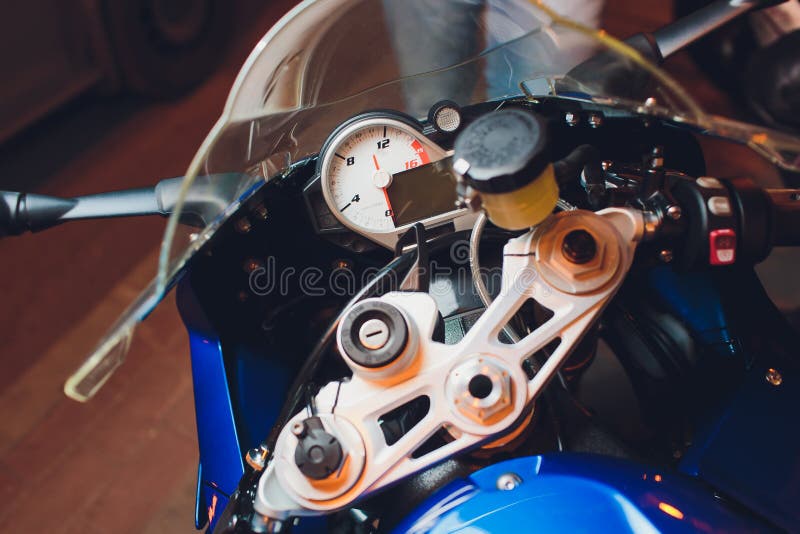 Motorcycle Control Panel with Speedometer Dashboard in Motorcycle ...