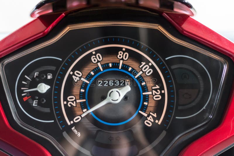 Motorcycle Control Panel with Speedometer and Fuel Gauge Stock Image ...