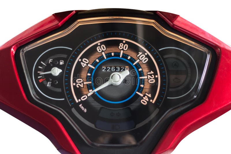 Motorcycle Control Panel with Speedometer and Fuel Gauge Stock Image ...