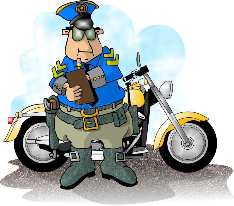 Motorcycle Cop stock illustration. Illustration of uniform - 26881