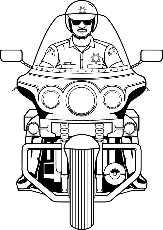 Motorcycle Cop Illustration Stock Vector - Illustration of sheriff ...