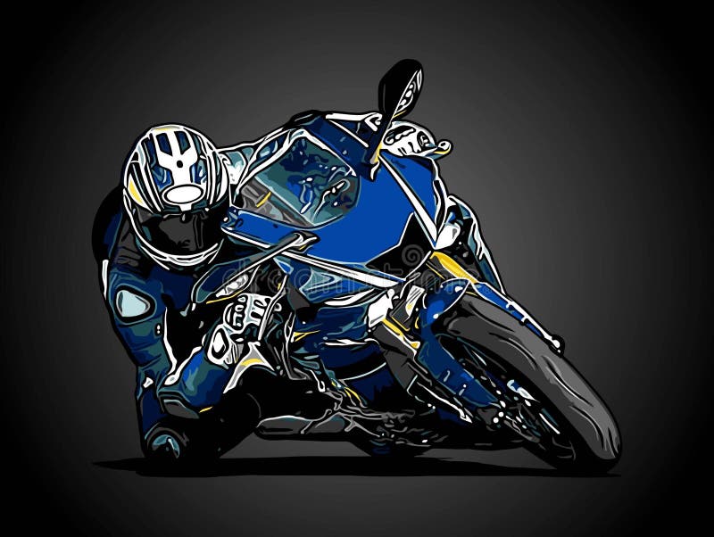 The Motorcycle is Cornering Stock Vector - Illustration of race, rider ...