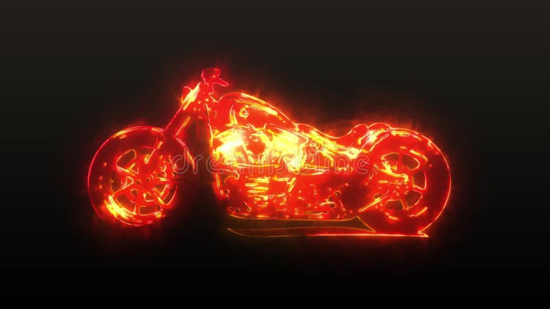 Motorcycle that is Created with Red Lights in the Dark Stock Footage ...