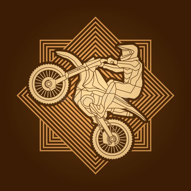 Motorcycle Cross Jumping Graphic Stock Vector - Illustration of ...