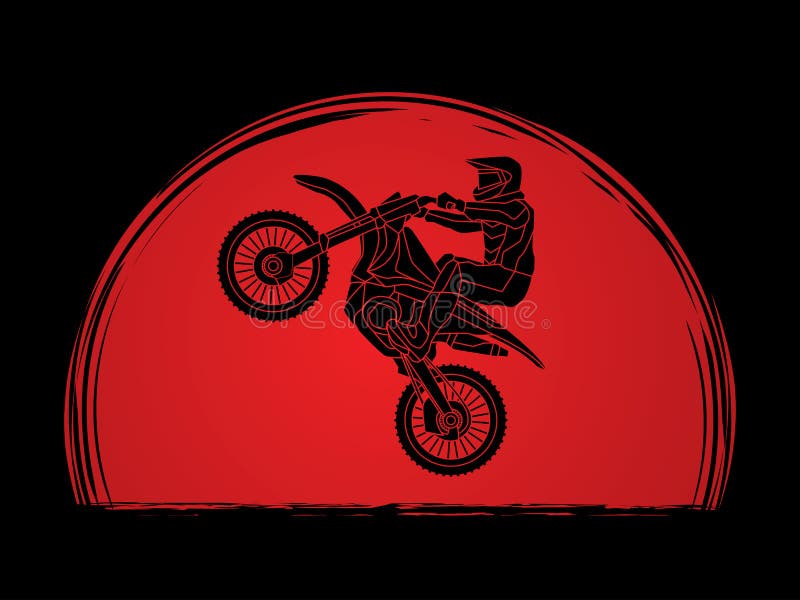Motorcycle Cross Jumping Graphic Stock Vector - Illustration of ...
