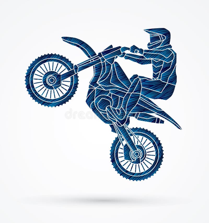 Motorcycle Cross Jumping Graphic Stock Vector - Illustration of ...