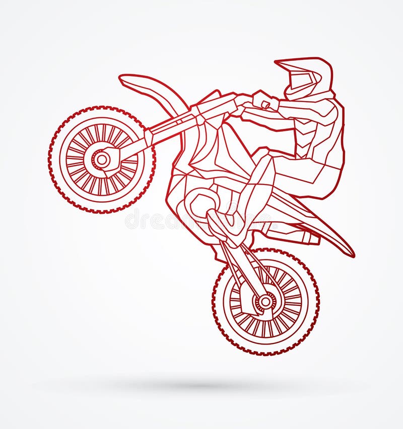 Motorcycle Cross Jumping Graphic Stock Vector - Illustration of moto ...