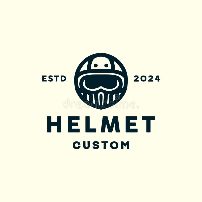 Motorcycle Custom Helmet Vector Logo Design Illustration Stock Vector ...